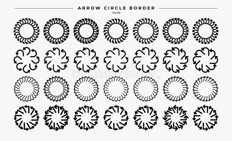 Simple Line Abstract Arrow Border Logo Design Set. Pointer Arrow Border ...