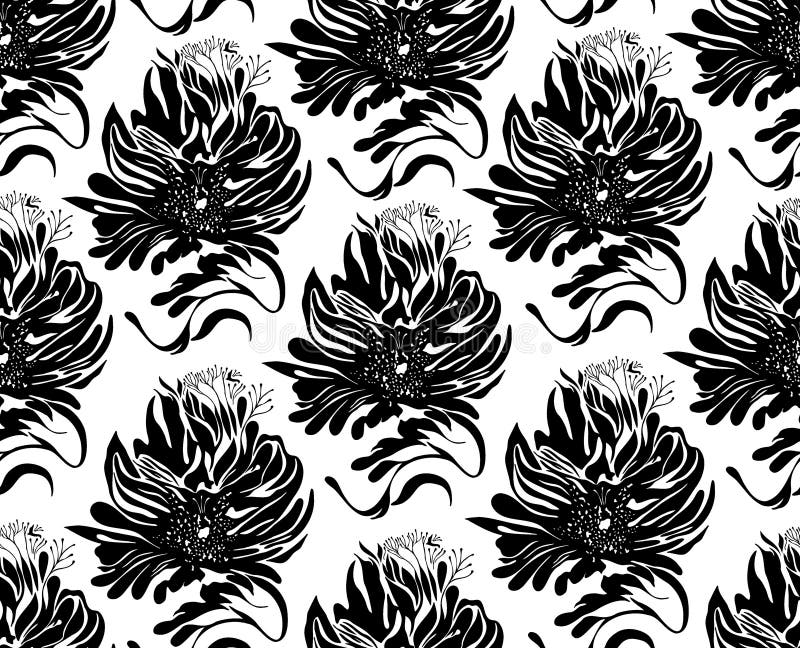 Pattern Abstract Black and White Flower Vector Image Stock Vector ...