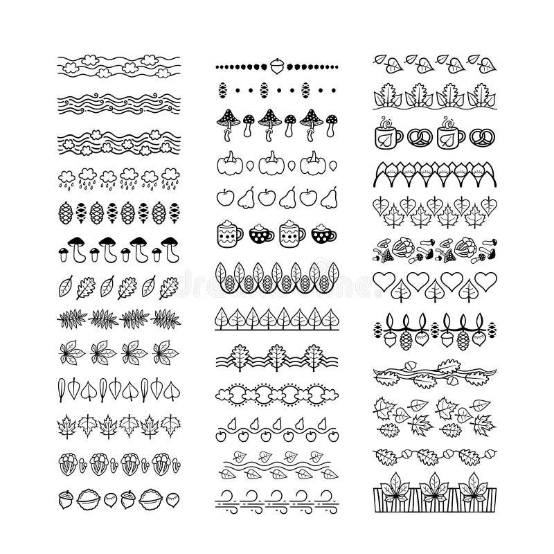 Autumn Line Icons Set stock vector. Illustration of pumpkin - 75131900