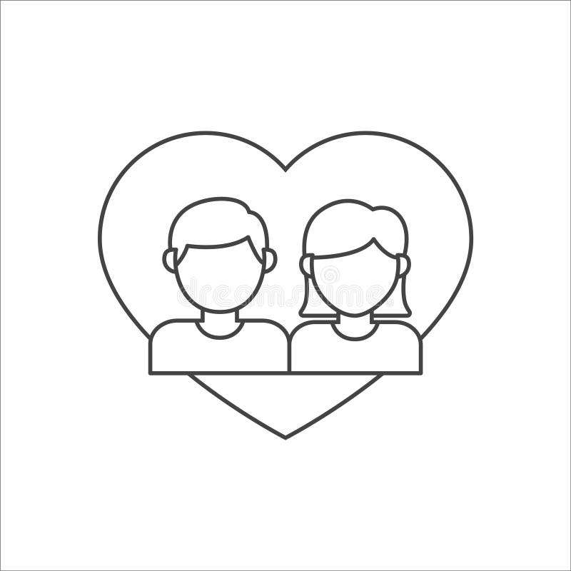 Simple Couple Vector Illustration Isolated on Pink Background Stock ...