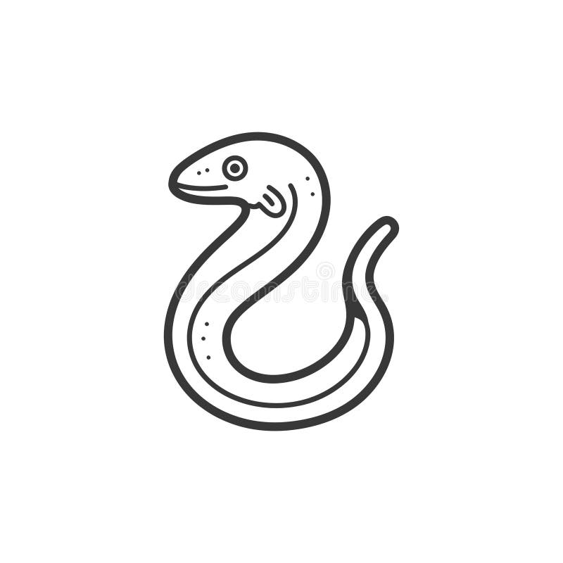 Line Art Illustration of a Cartoon Eel Stock Illustration ...