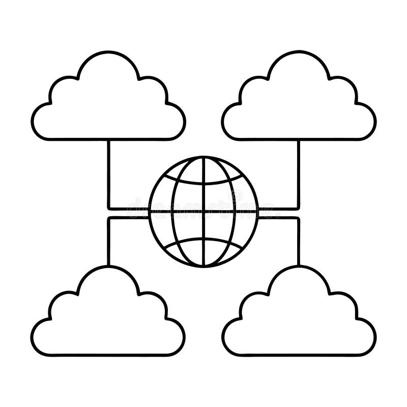 Global Cloud Computing Network Diagram Stock Illustration ...