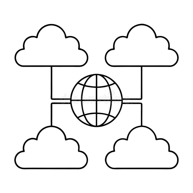 Global Cloud Computing Network Diagram Stock Illustration ...