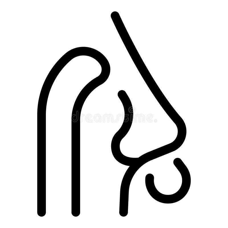 Simple Line Art of Human Nose Stock Vector - Illustration of vector ...