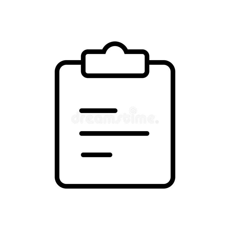 Simple Line Art Icon of a Clipboard with Notes Icon Vector Stock ...
