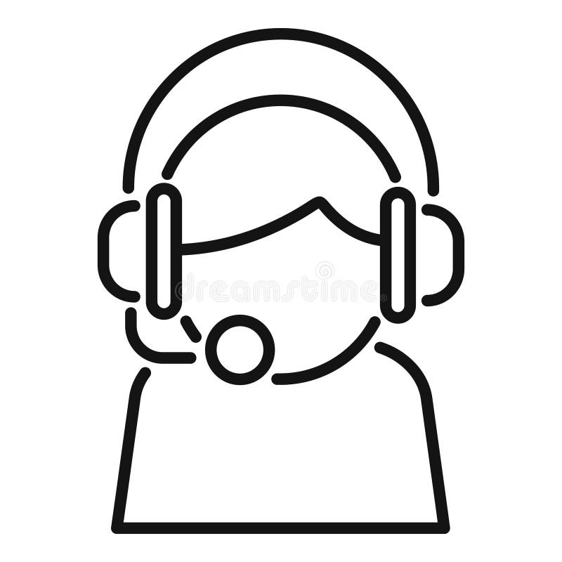 Customer Service Icon Line Art Stock Vector - Illustration of ...