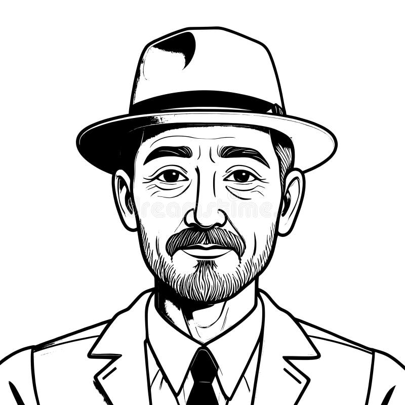 Simple Line Art Icon of an Honest Man. Stock Vector - Illustration of ...