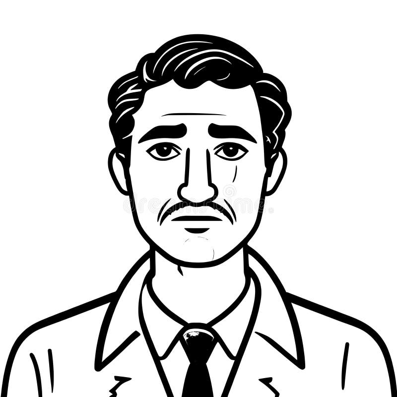 Simple Line Art Icon of an Honest Man. Stock Vector - Illustration of ...