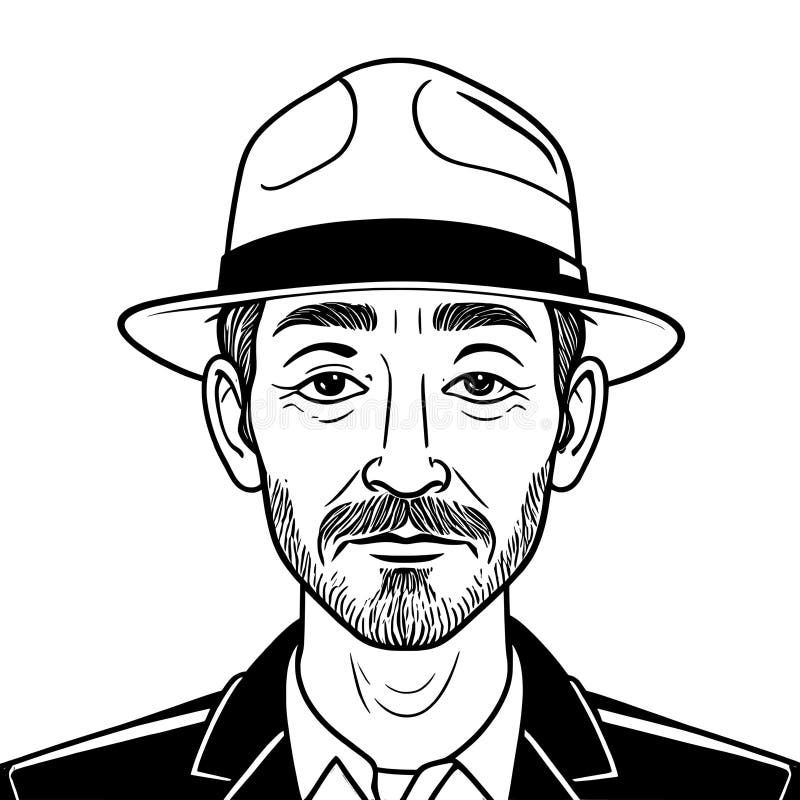 Simple Line Art Icon of an Honest Man. Stock Illustration ...