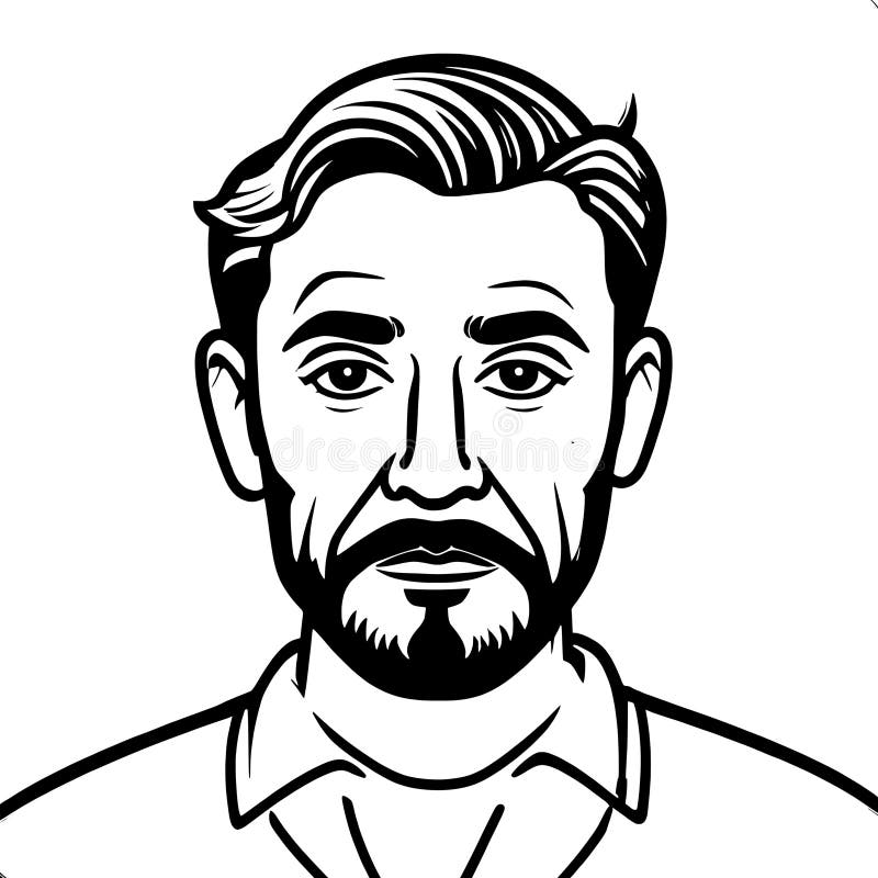 Simple Line Art Icon of an Honest Man. Stock Vector - Illustration of ...