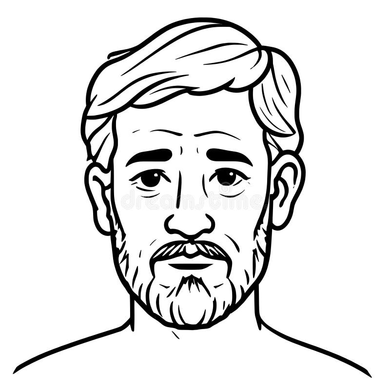 Simple Line Art Icon of a Humble Man. Stock Illustration - Illustration ...