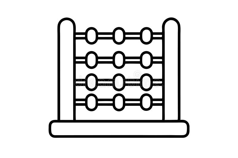 Simple Line Art Illustration of an Abacus Stock Illustration ...