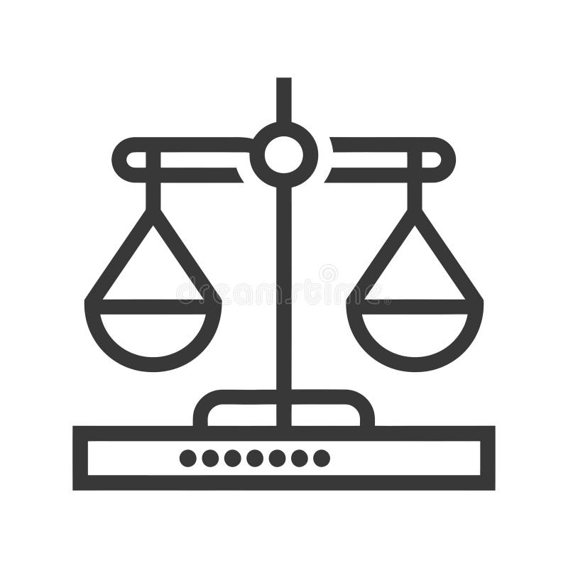 Balanced Scales of Justice: Icon of Legal Equality Stock Vector ...