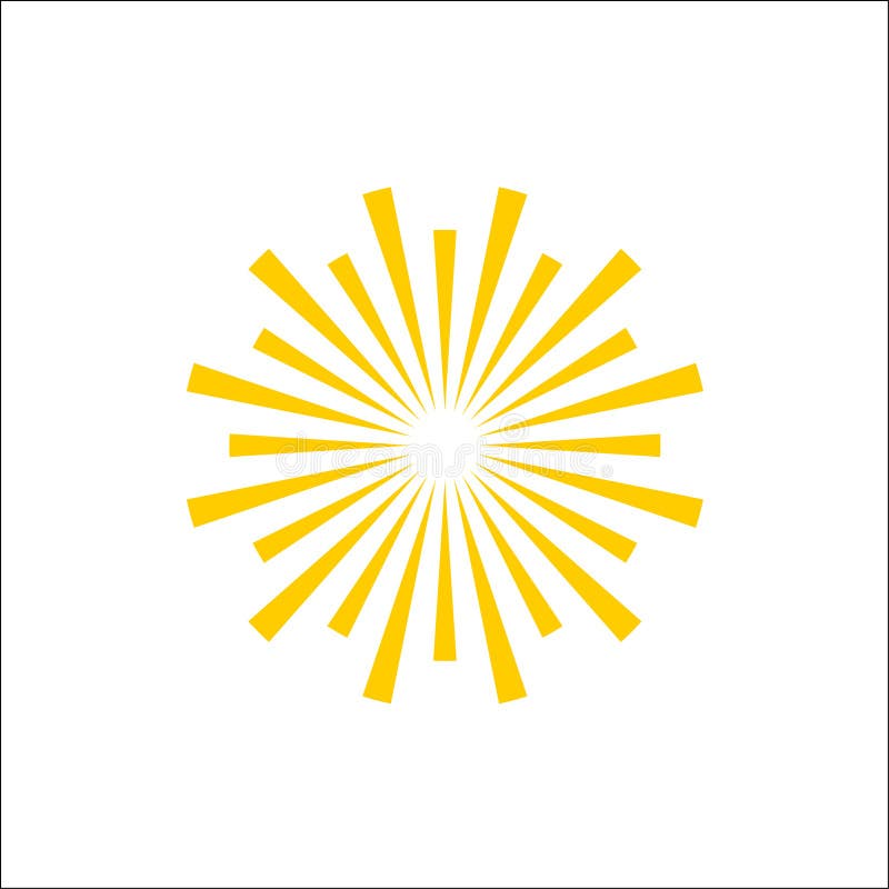 Simple Line Art of the Lighting Sun Symbol Vector Stock Vector ...
