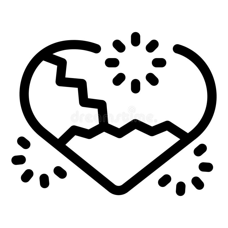 Simple Line Art Vector Illustration of a Broken Heart Being Repaired ...