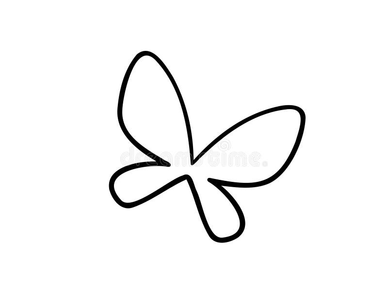 Simple Line Butterfly Doodle Hand Drawn Line Concept Icon. Simple ...