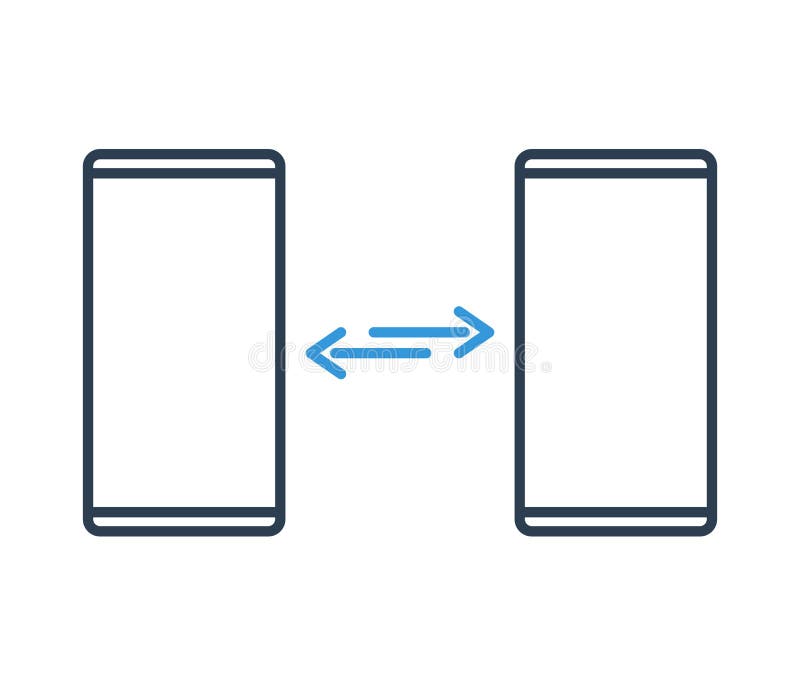Simple Line of Cell Phone Vector Icon - Change Arrow and Transfer Icon ...