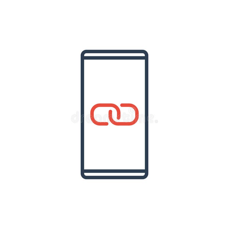 Simple Line of Cell Phone Vector Icon - Link Chain Stock Vector ...