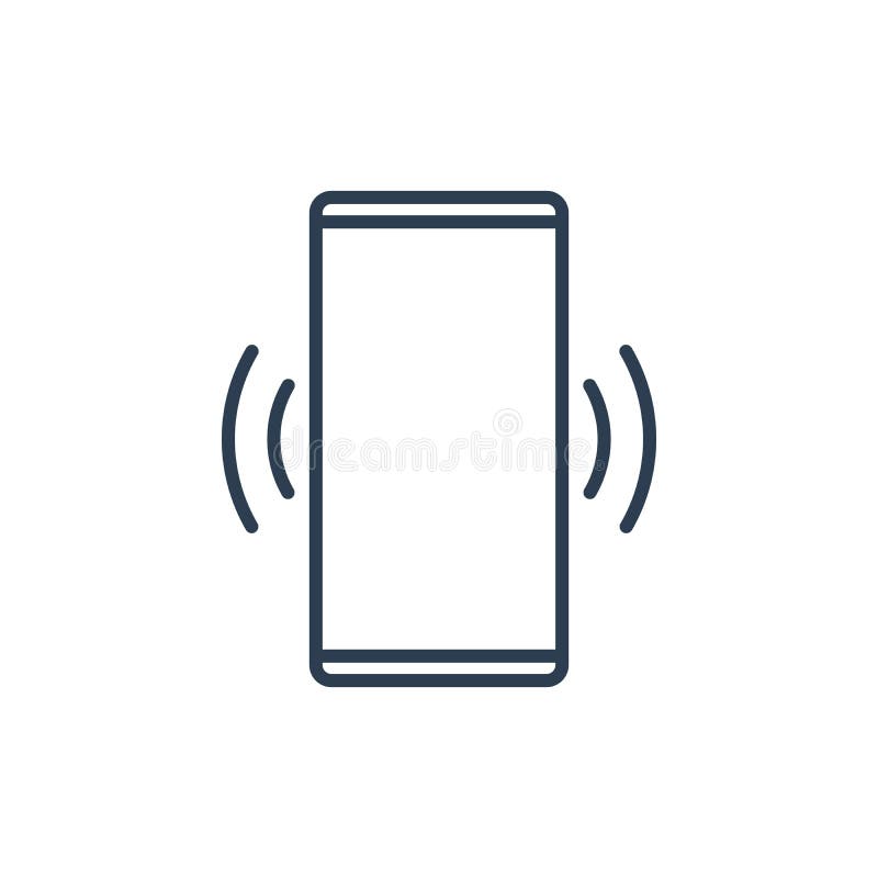 Simple Line of Cell Phone Vector Icon - Mobile Phone Ringing or ...