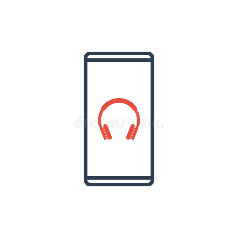Headphones Technology Icon with Exclamation Mark. Simple Modern Design ...