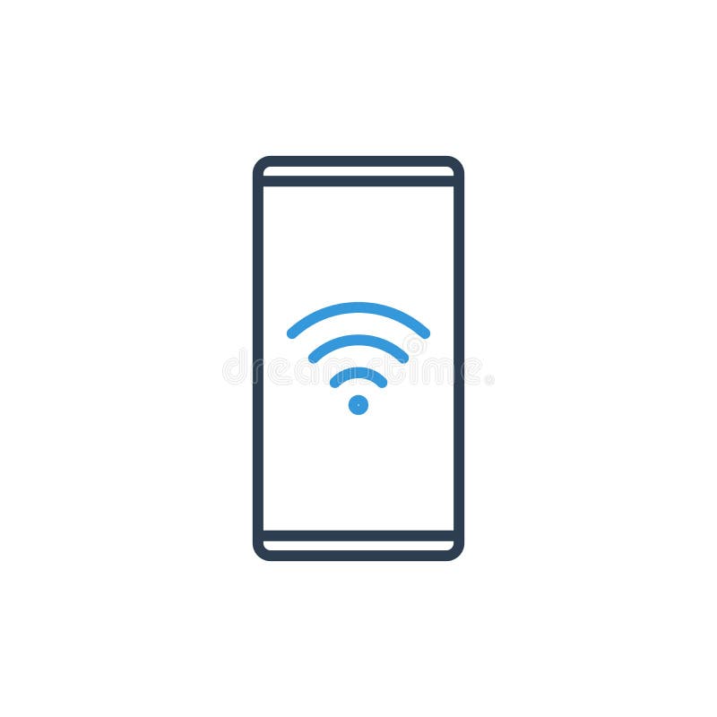 Simple Line of Cell Phone Vector Icon - Wifi Wireless Remote Control ...