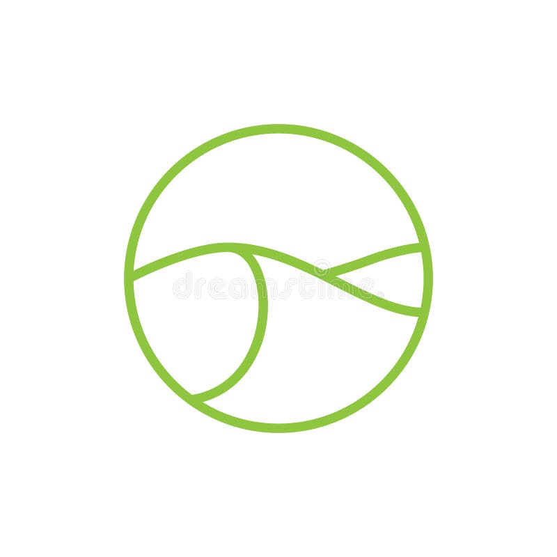 Simple Line Circle with Hill Logo Design Vector Graphic Symbol Icon ...