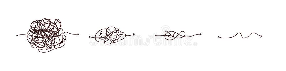 Simple Line and Complex Easy Way. Scribble Doodle Chaos Mindset ...