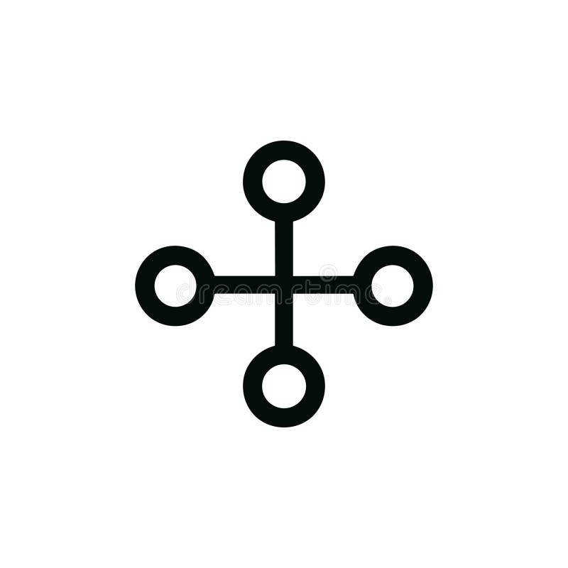 Simple Line Connected Circle Nodes Graphic Element Shape Icon Symbol ...