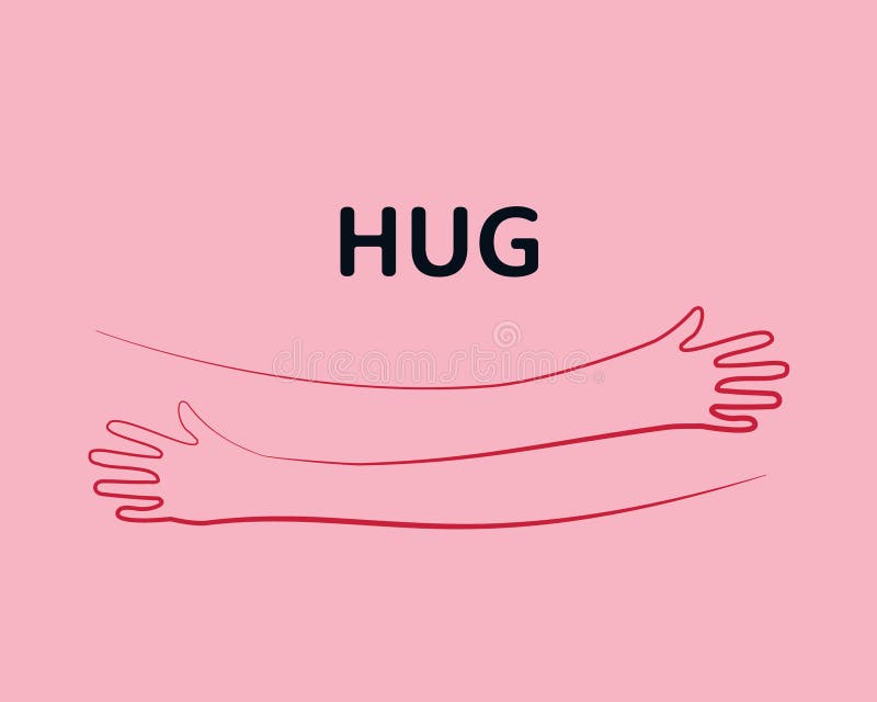 Simple Line Creating Hug Drawing Stock Vector - Illustration of ...
