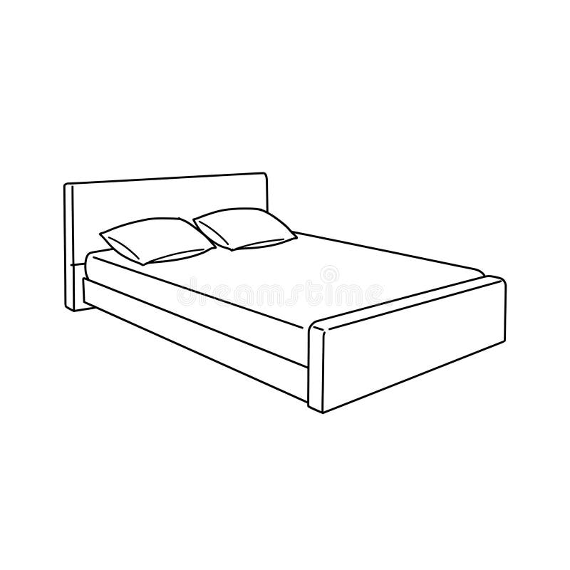 Line Art Bed Design stock illustration. Illustration of outline - 375301663