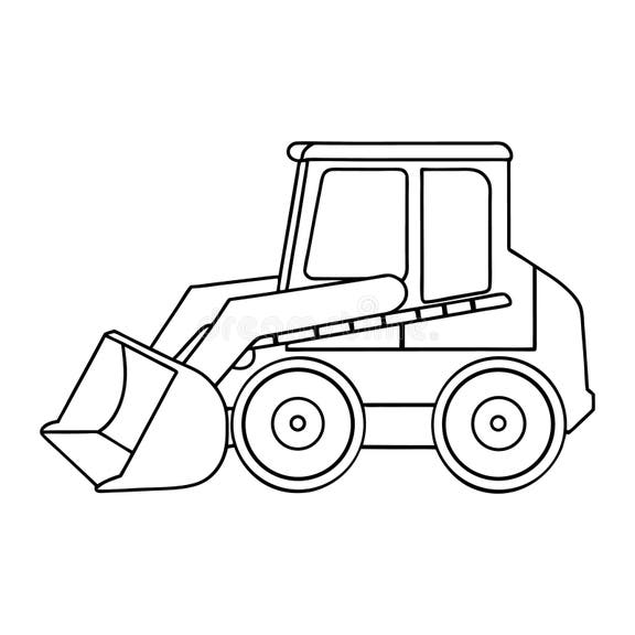 Simple Line Drawing of a Bobcat Skid Steer Loader Stock Vector ...