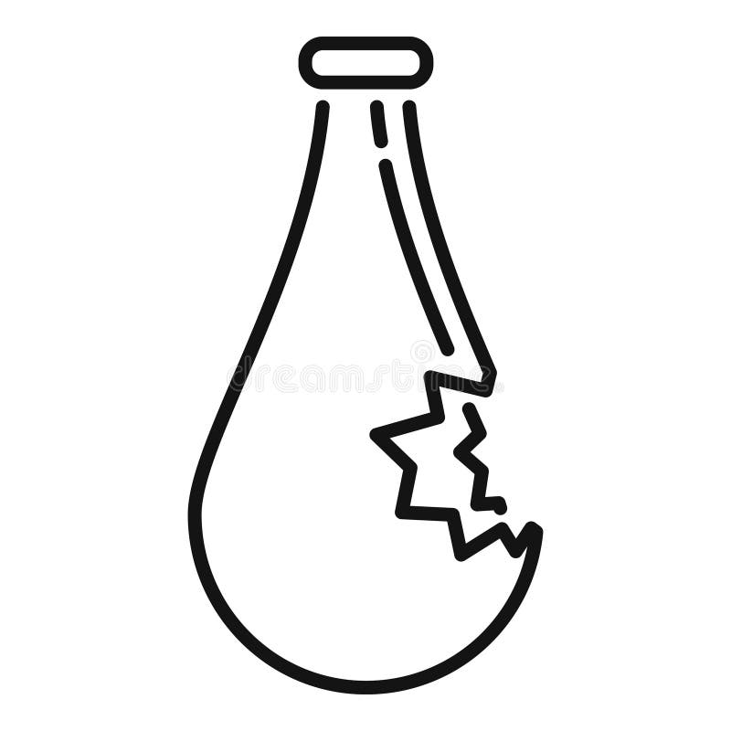 Broken Glass Bottle with Sharp Edges Presenting Danger Stock Vector ...