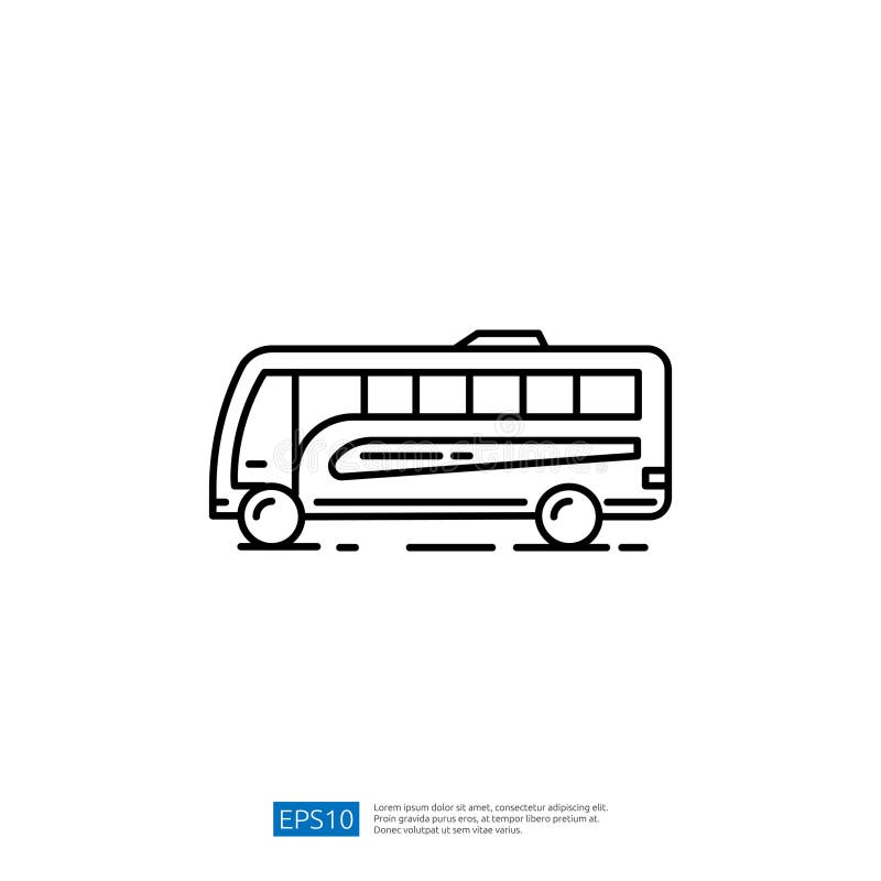 A Simple Line Drawing of a Bus, Emphasizing Its Shape and Design ...