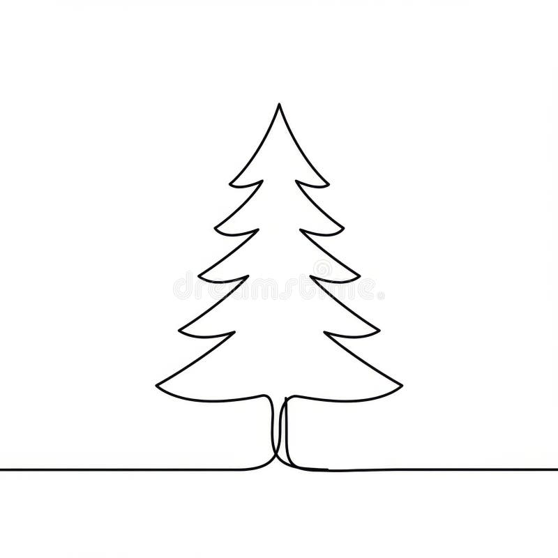 Line Drawing of a Conical Christmas Tree Stock Illustration ...