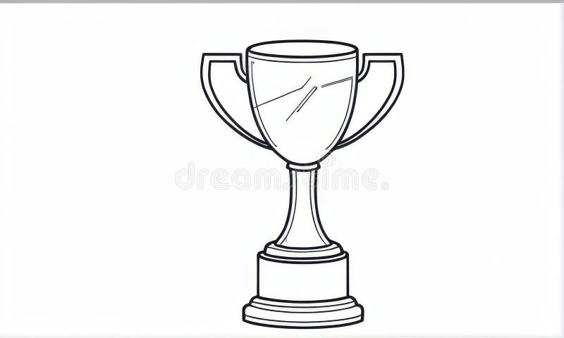 Simple Line Drawing of a Classic Trophy on White Background Stock ...