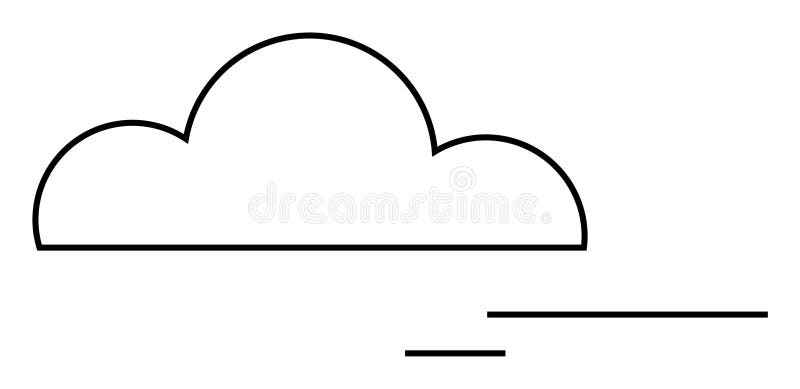Simple Line Drawing of a Cloud with Speed Lines, Ideal for Weather ...