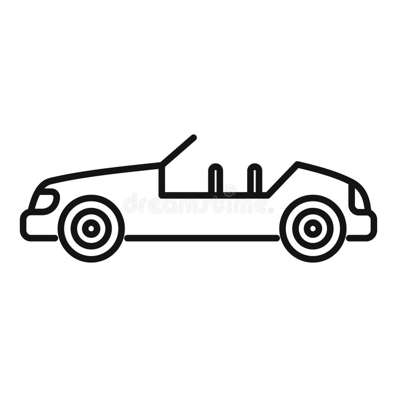 Simple Line Drawing of a Convertible Car with Its Top Down Stock Vector ...