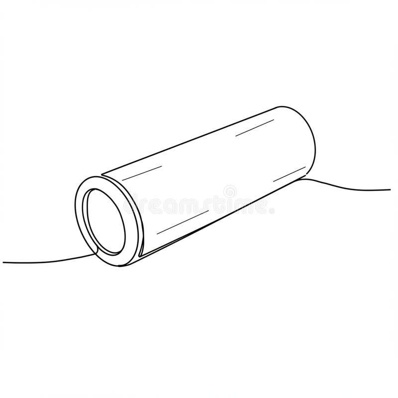 A Simple Line Drawing of a Cylindrical Object with an Elongated Body ...