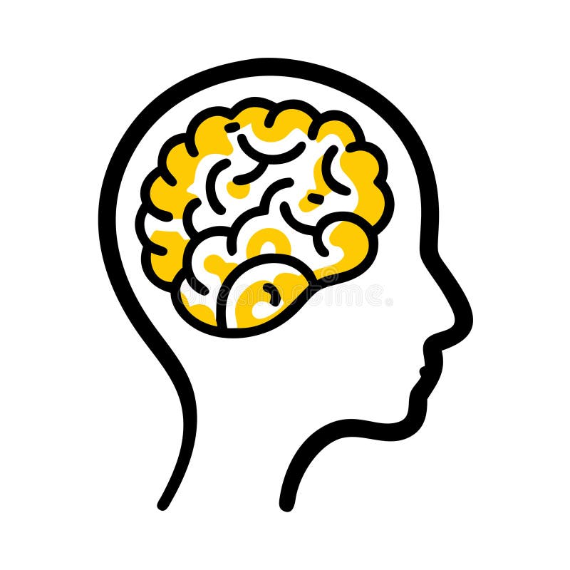 A Simple Line Drawing Depicts a Human Head in Profile with a Stylized ...