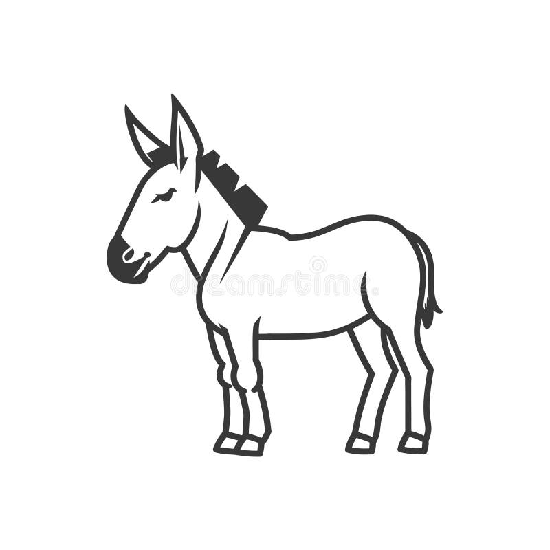 Drawing of a Donkey Thinking Over a Game of Chess Stock Vector ...