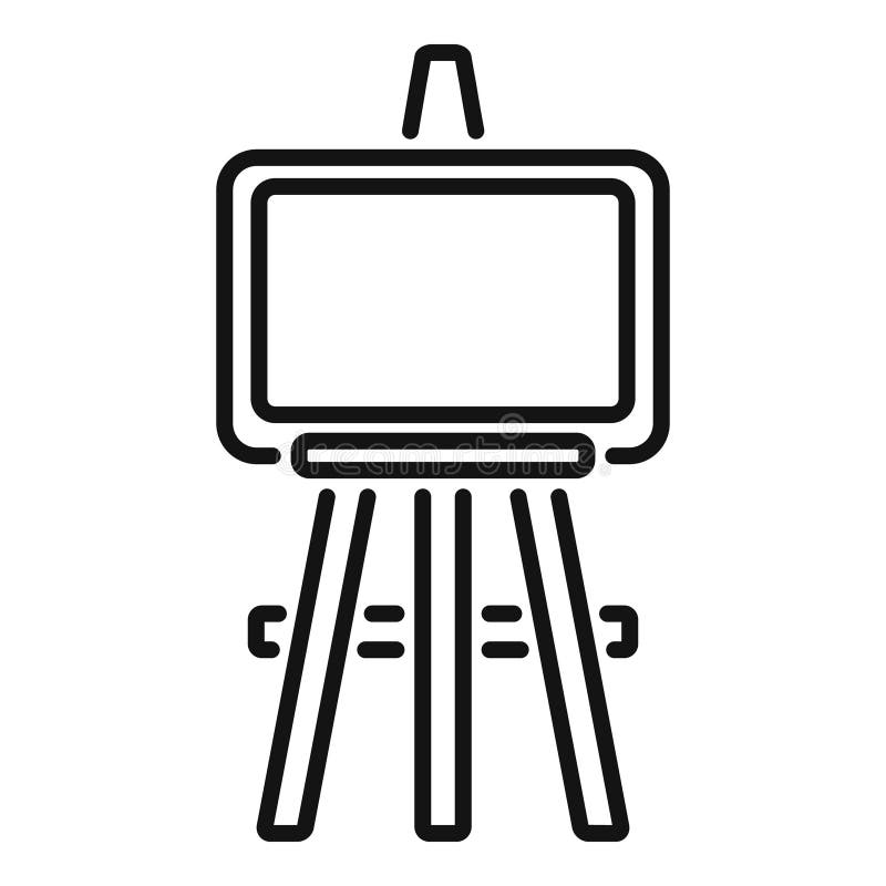 Blank Canvas on Easel Line Icon Stock Illustration - Illustration of ...