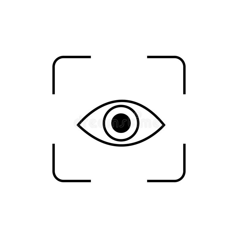 A Simple Line Drawing of an Eye Inside a Square Frame Stock Vector ...