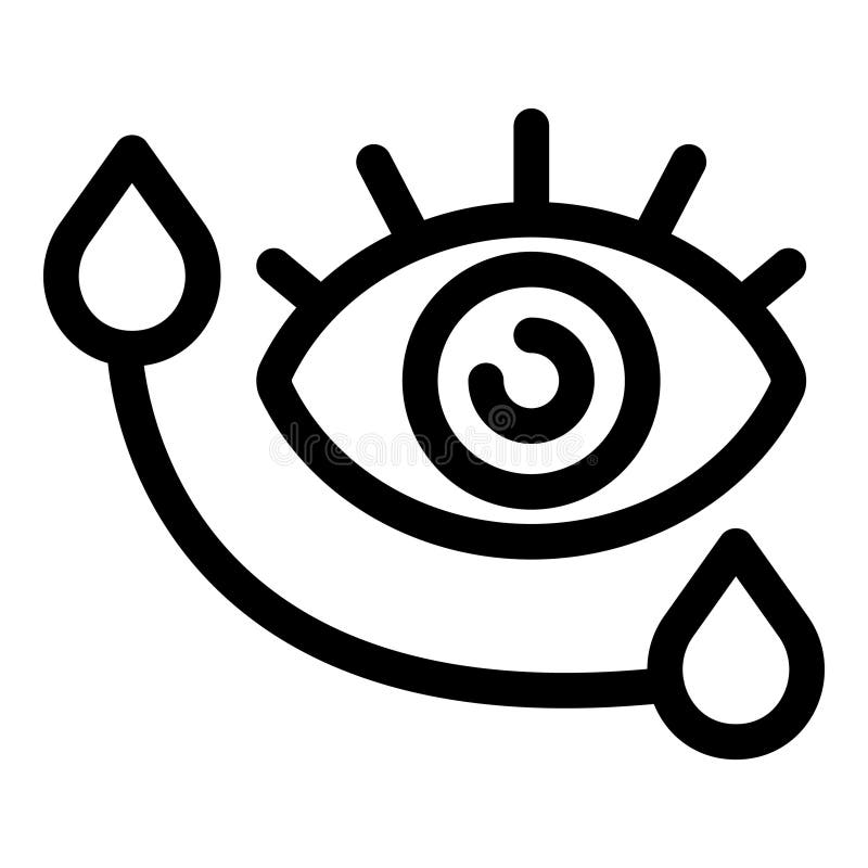 Open Eye Crying with Tear Drops Falling from it Stock Vector ...