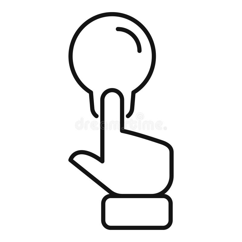Click Hand Icon Line Art Illustration Stock Vector - Illustration of ...