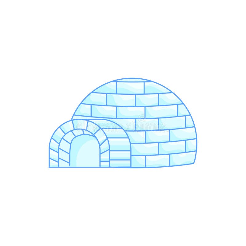 A Simple Line Drawing of an Igloo, a Traditional Snow House Stock ...