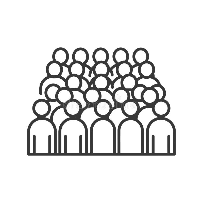 A Simple Line Drawing of a Large Crowd of People Stock Vector ...