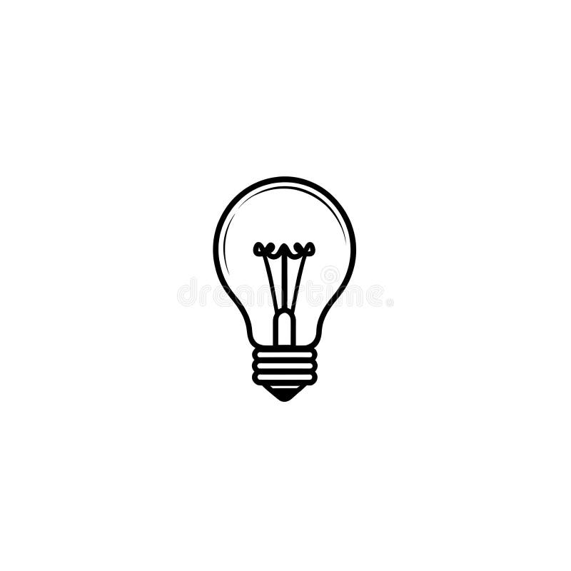 Simple Line Drawing of a Light Bulb Stock Illustration - Illustration ...