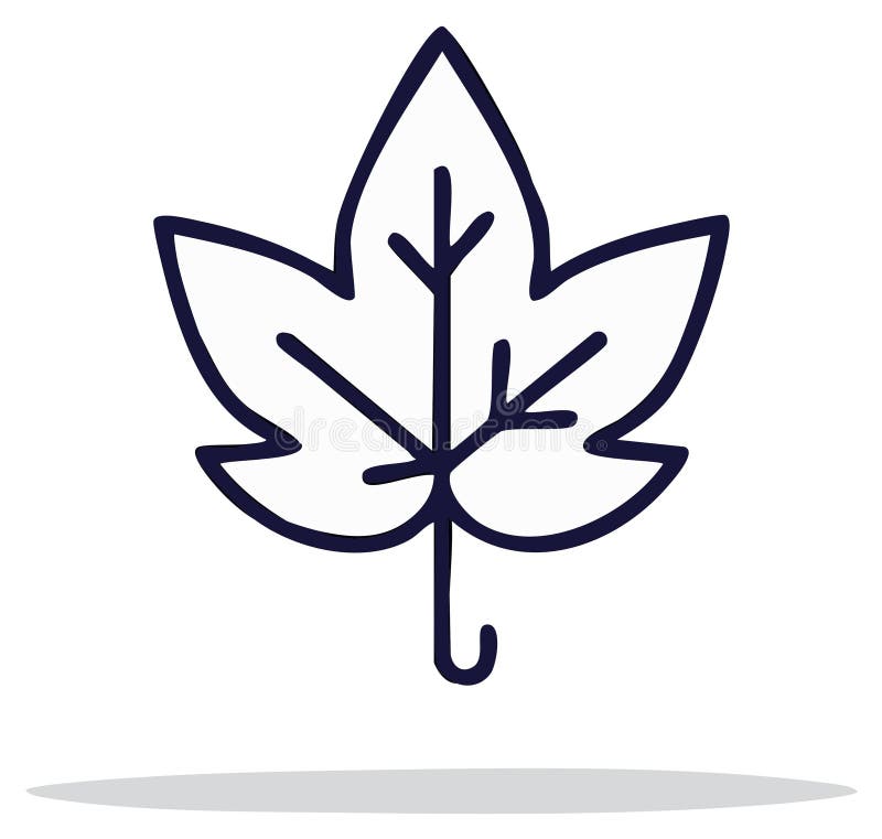 Simple Line Drawing of a Maple Leaf Illustration Stock Vector ...