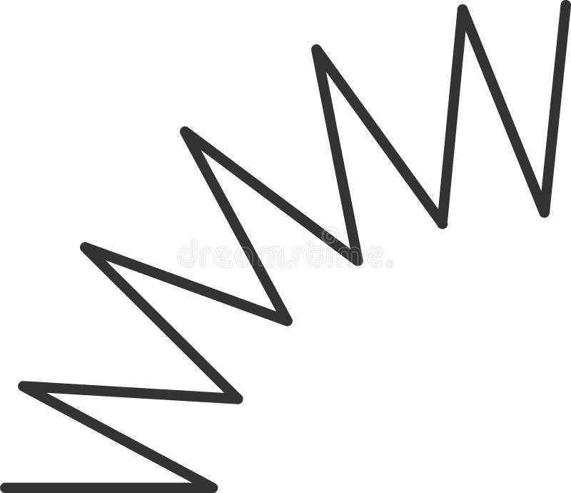 Simple Line Drawing of a Metal Spiral Spring Forming a Zigzag Pattern ...