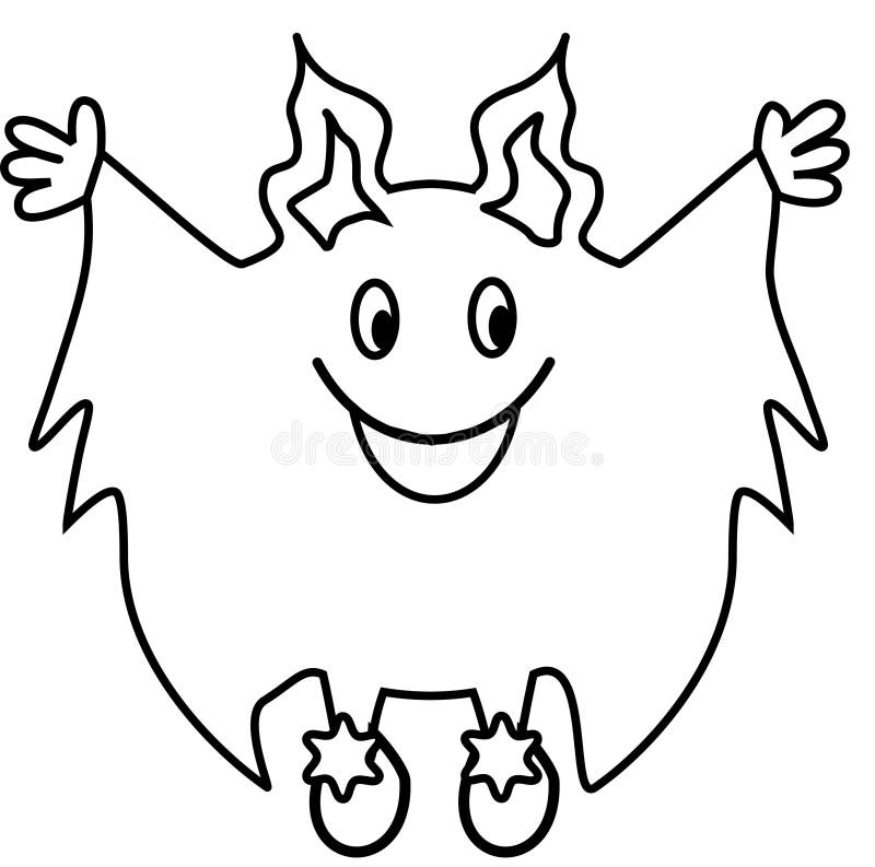 Simple Line Drawing. Kind Dragon Stock Vector - Illustration of monster ...